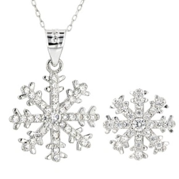 JTV | Jewelry | New Cz Sterling Silver Snowflake Jewelry Set | Poshmark